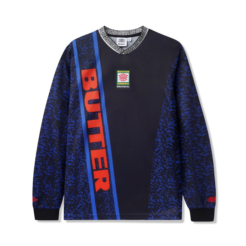 Butter Goods x UMBRO Goalie L/S Jersey Black/Blue| Preduce Skateboards