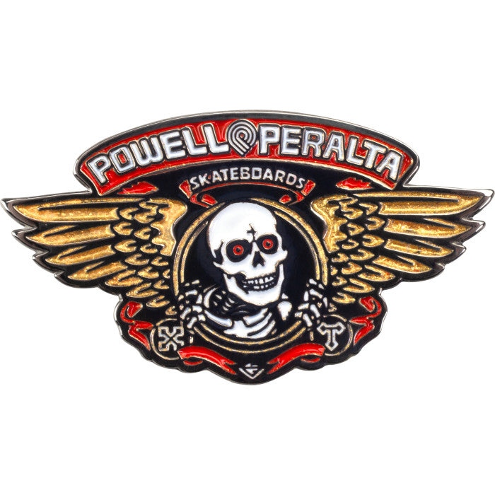 Powell Peralta Winged Ripper Lapel Pin Red/Metallic Gold – Preduce